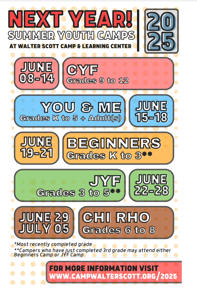 2025 – Walter Scott Camp and Learning Center